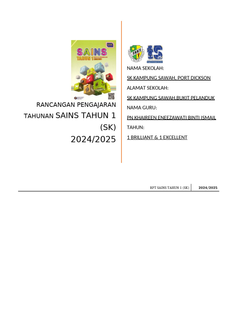 Sains Tahun 1 Pdf