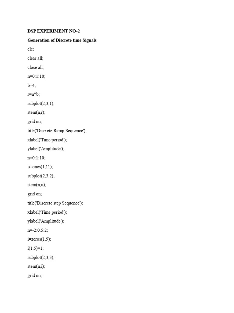 DSP Program No-1 | PDF