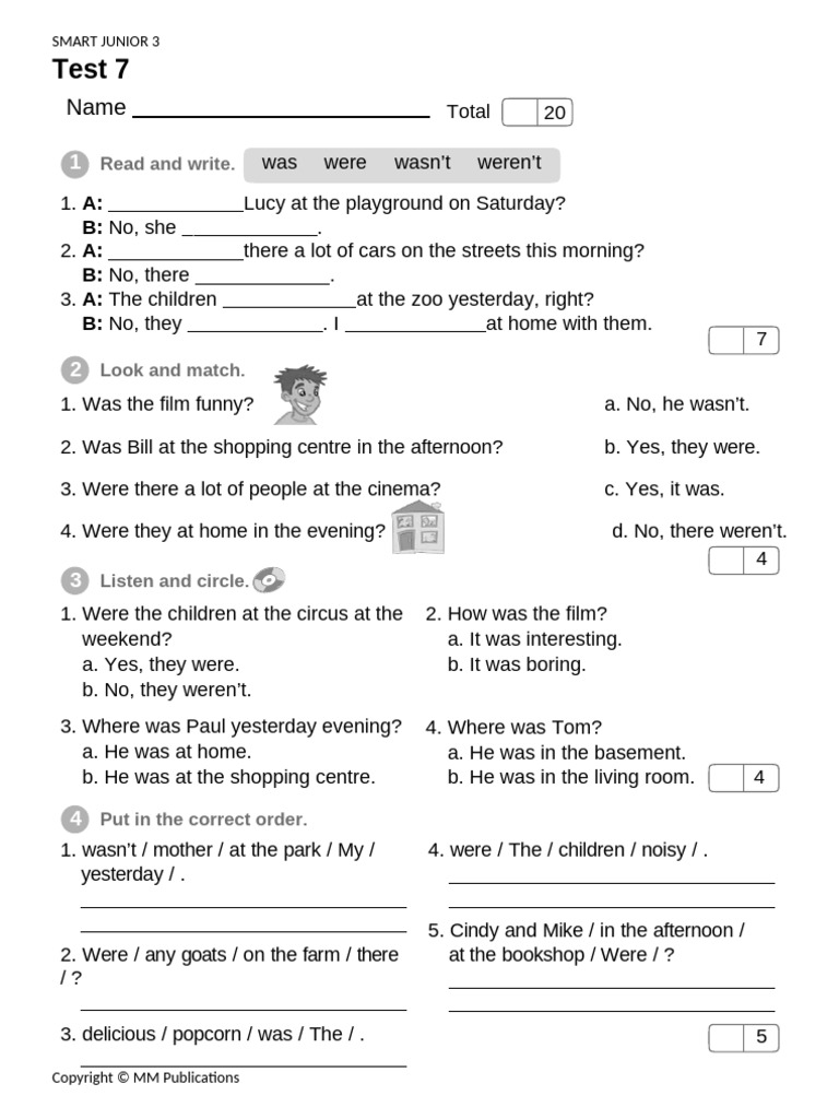 Test 7: Smart Junior 3 Overview | PDF