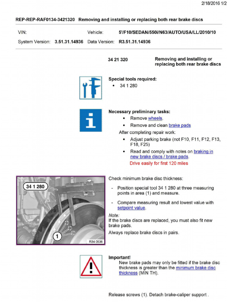 Rear Brake Disc Replacement | PDF