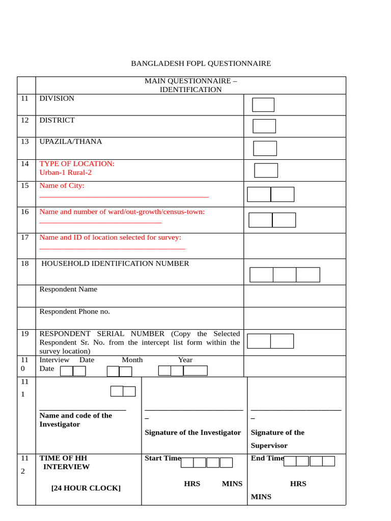 Bangladesh FOPL Questionnaire | PDF