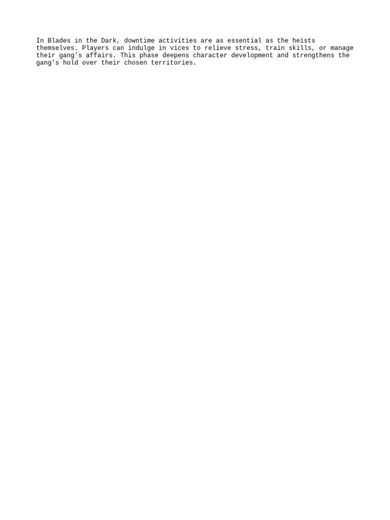 Blades in The Dark Text 4 | PDF