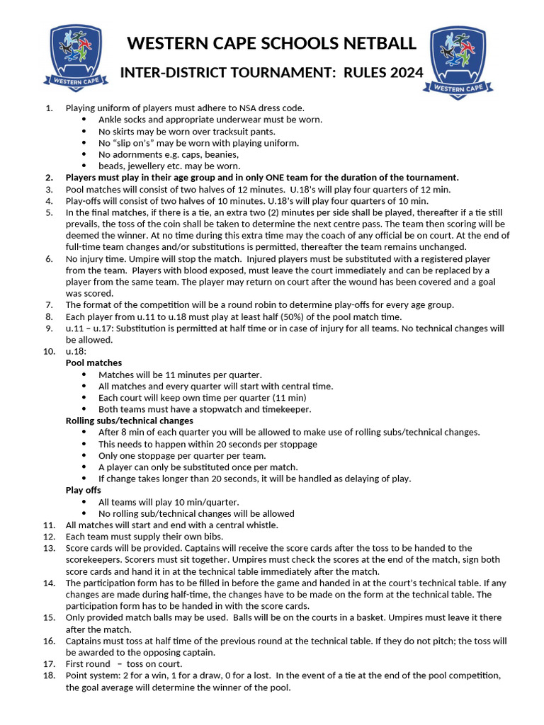 2024 ID Tournament Rules - 1719871353581 | PDF | Referee | Tournament