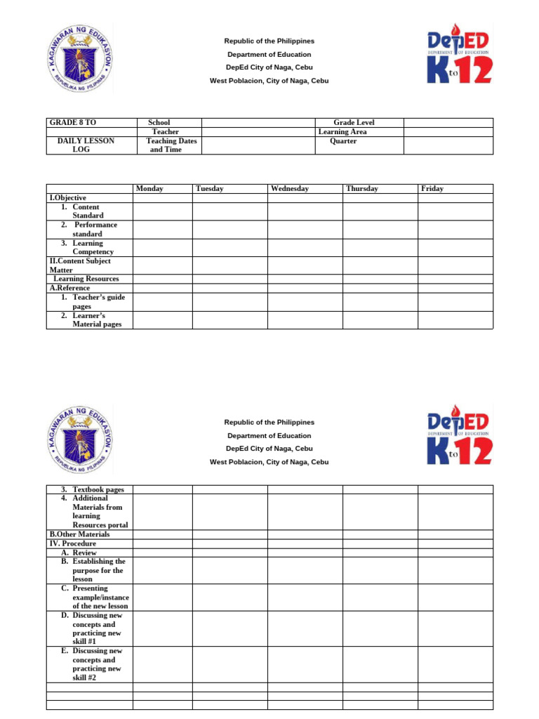 Arlyn Daily Lesson Log | PDF