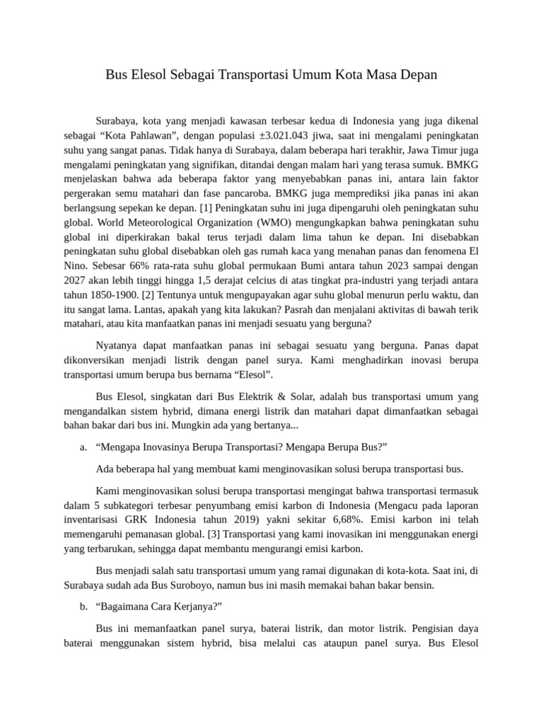Artikel P5 Transportasi Bus Elesol | PDF