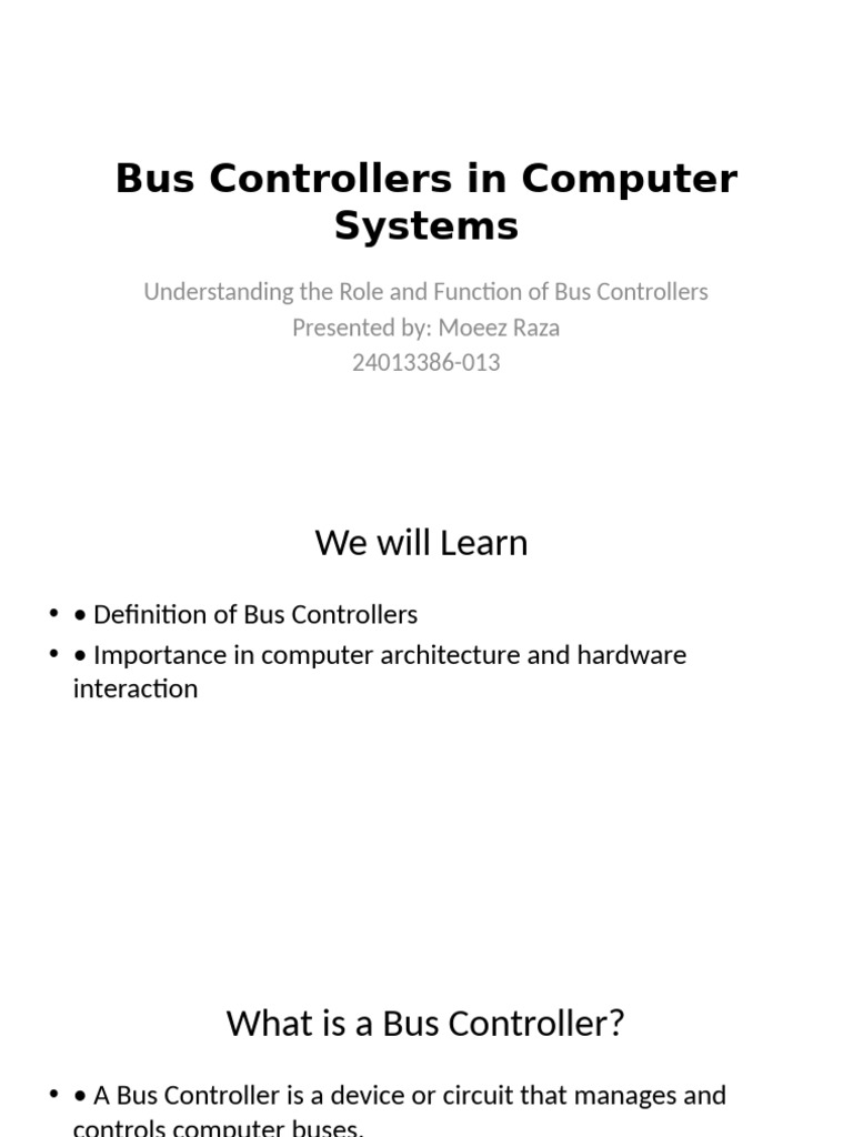 Bus Controllers Presentation CR | PDF