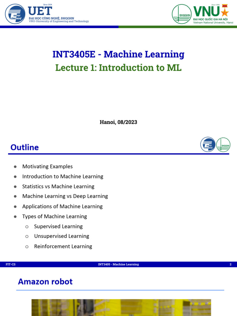 Lecture 1 - Introduction To ML | PDF | Machine Learning | Artificial Intelligence