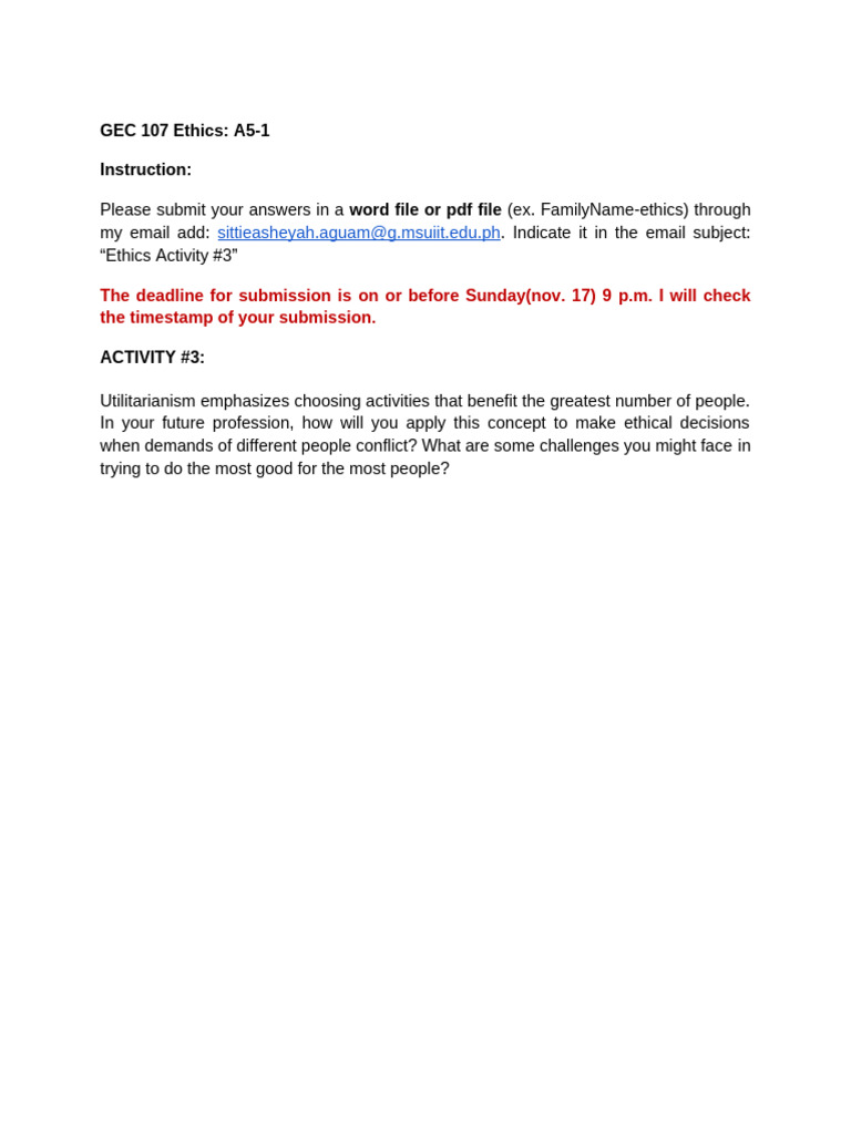 GEC 107 Ethics Act3 | PDF