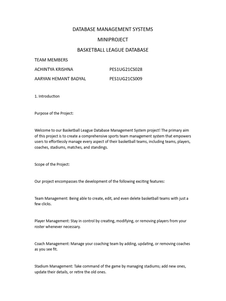 DBMS Miniproject Deliverables | PDF | Computer Data | Software