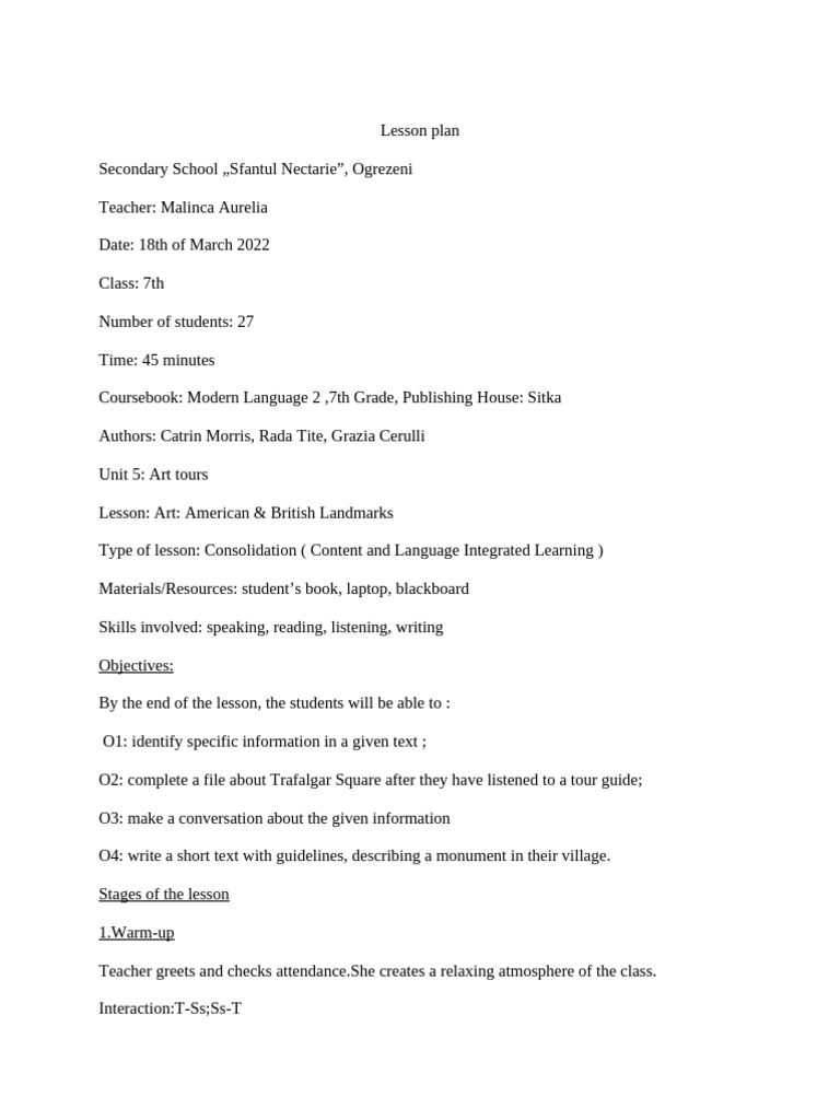 4 Lesson Plan 7th Grade | PDF | Lesson Plan | Education Theory