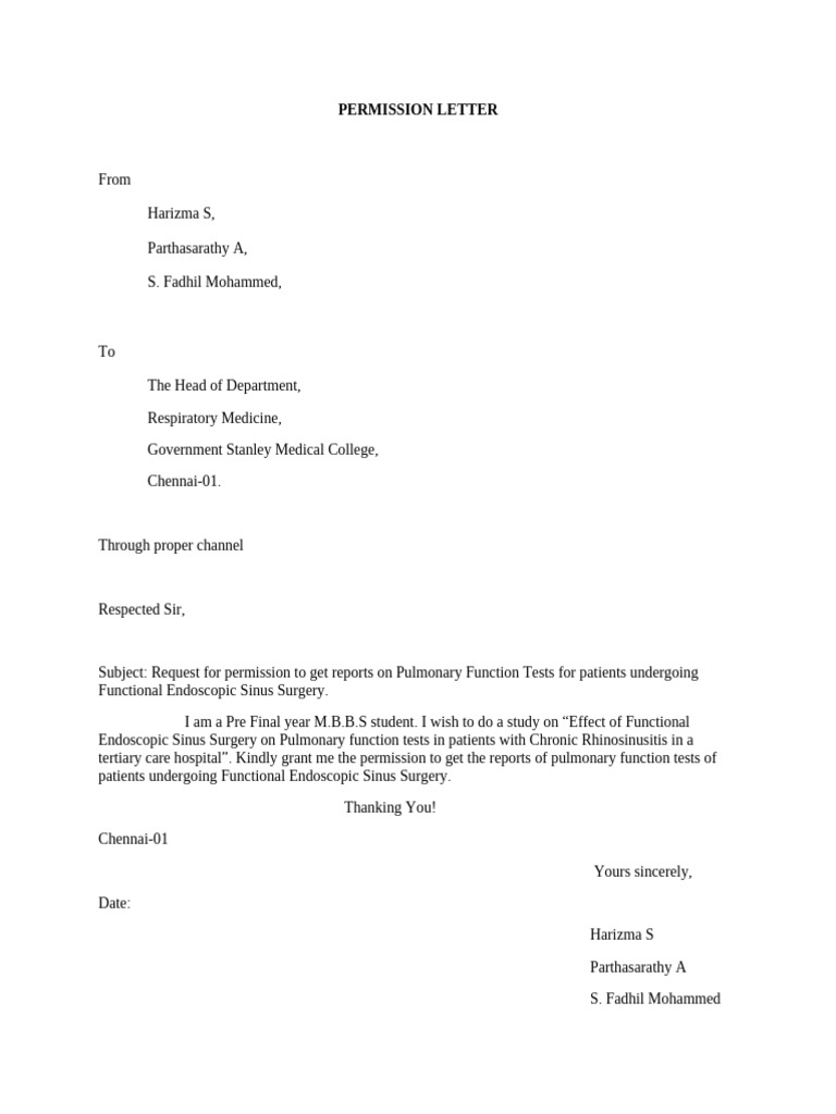 PERMISSION LETTER - Respiratory Medicine | PDF