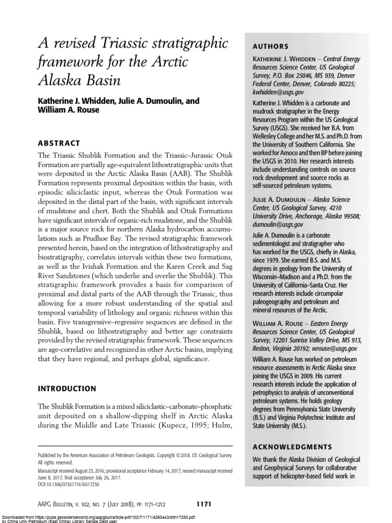113A Revised Triassic Stratigraphic Framework For The Arctic Alaska ...