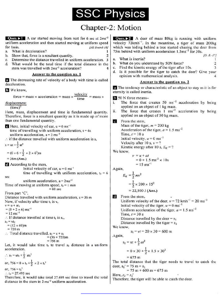 Chapter 2 Motion 1 | PDF
