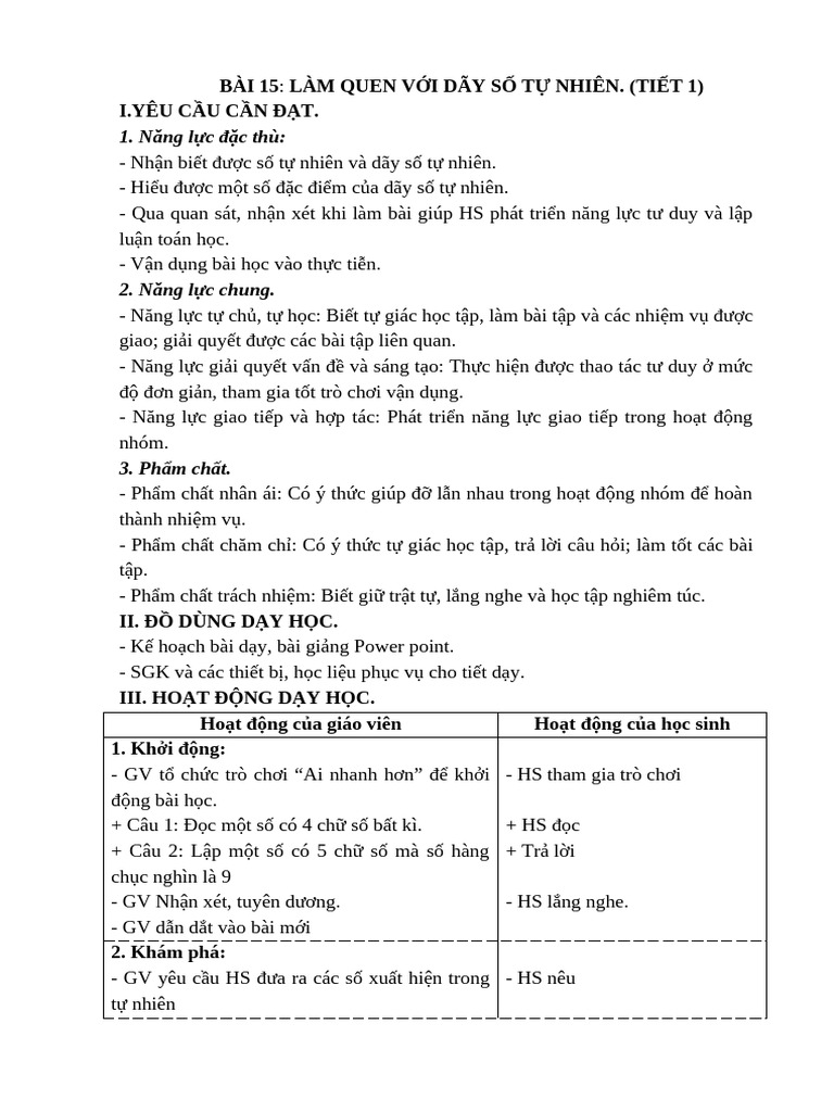 KHBD BÀI 15 Và 24 Toán 4 KNTT | PDF