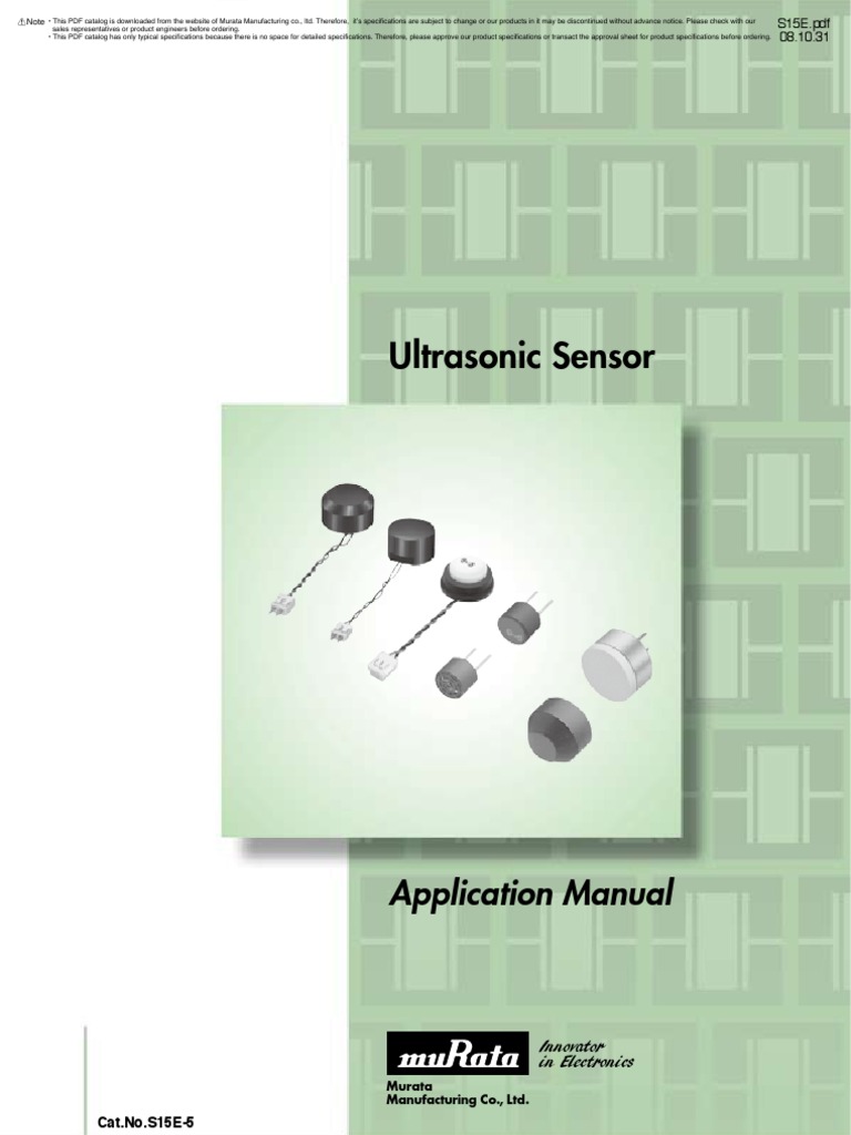 Ultrasonic Sensor: Application Manual | PDF | Ultrasound | Waves