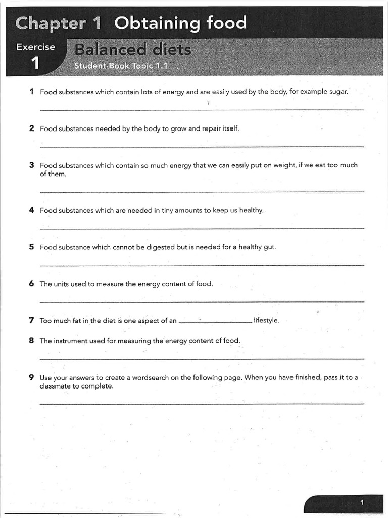 Obtaining Food Worksheet | PDF