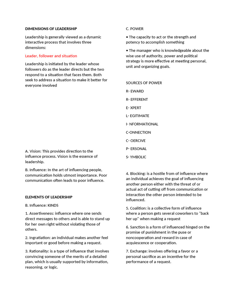 Dimensions of Leadership | PDF | Leadership | Social Psychology