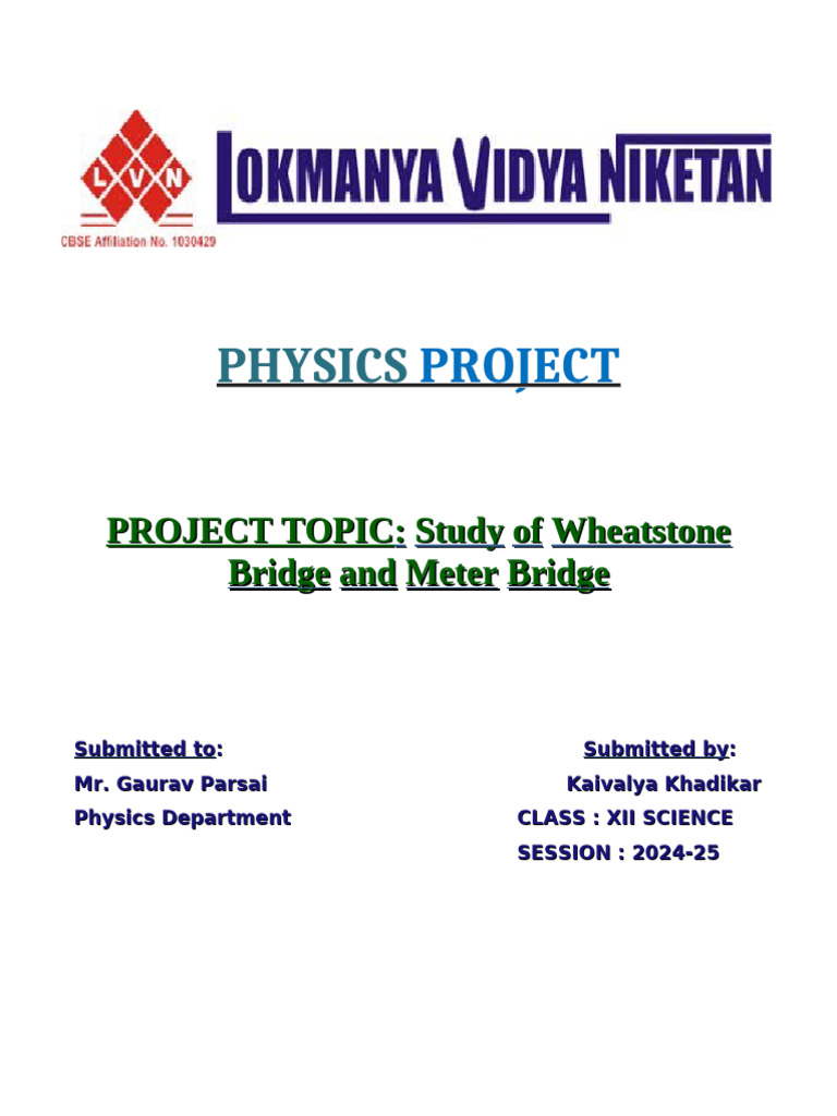 Wheatstone Bridge Project Report | PDF