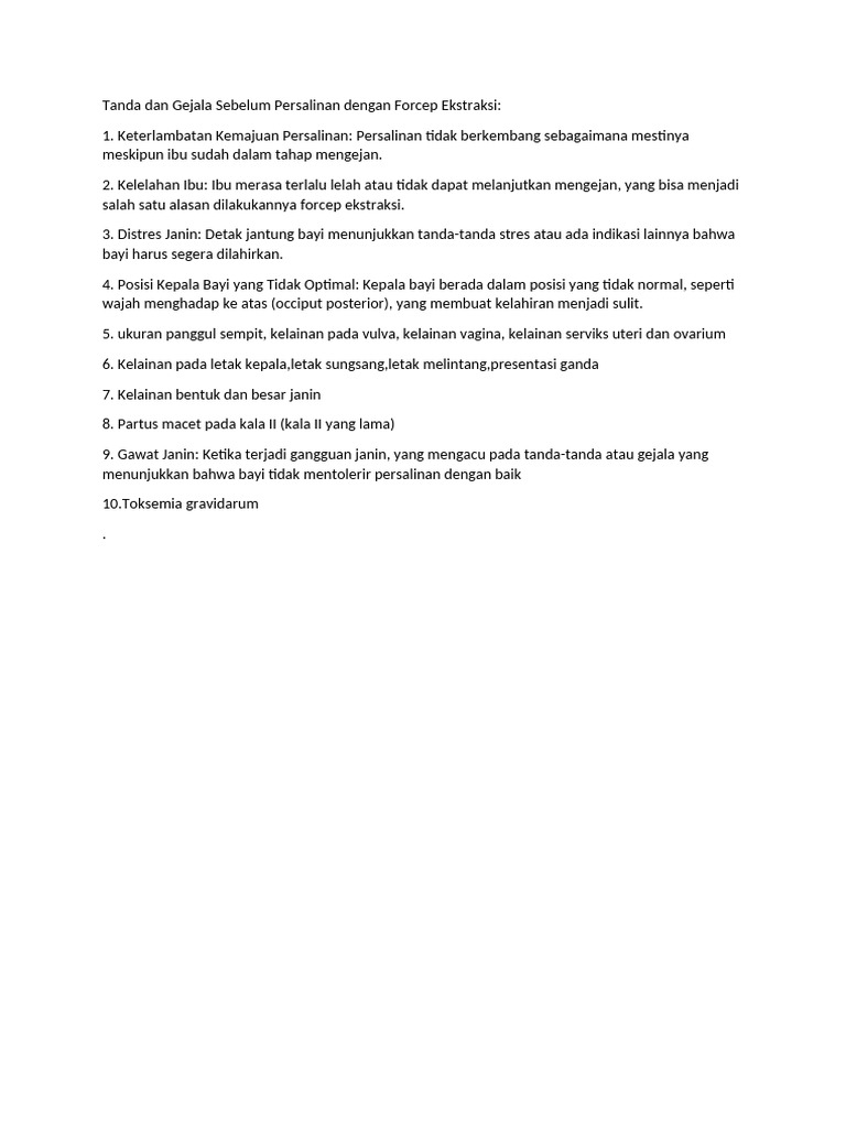 Tanda Persalinan Memerlukan Forcep Ekstraksi | PDF | Pengembangan Diri ...
