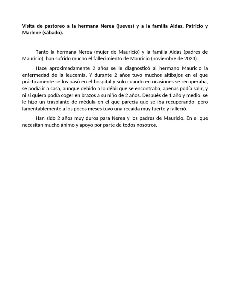 Visita de Pastoreo, Situación de Las Hermanos | PDF | Ciencias sociales