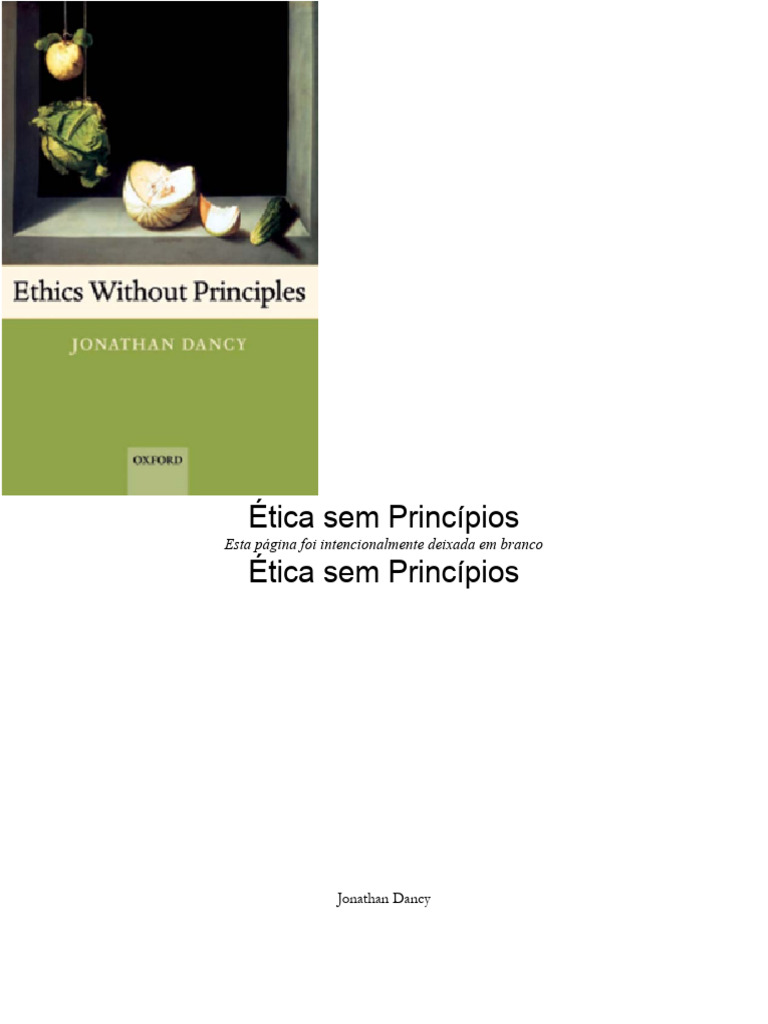 Ethics Without Principles | PDF | Pensamento | Moralidade