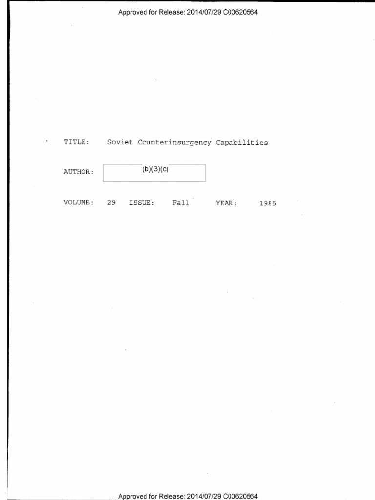 CIA DOC - 0000620564 Soviet Counterinsurgency | PDF