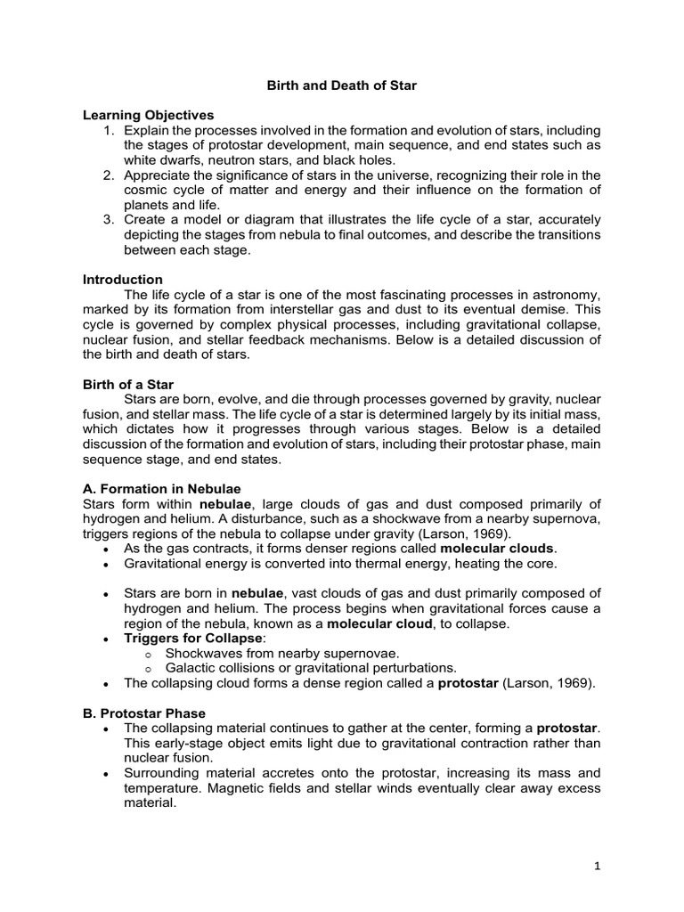 Birth and Death of Star | PDF | Stars | Supernova