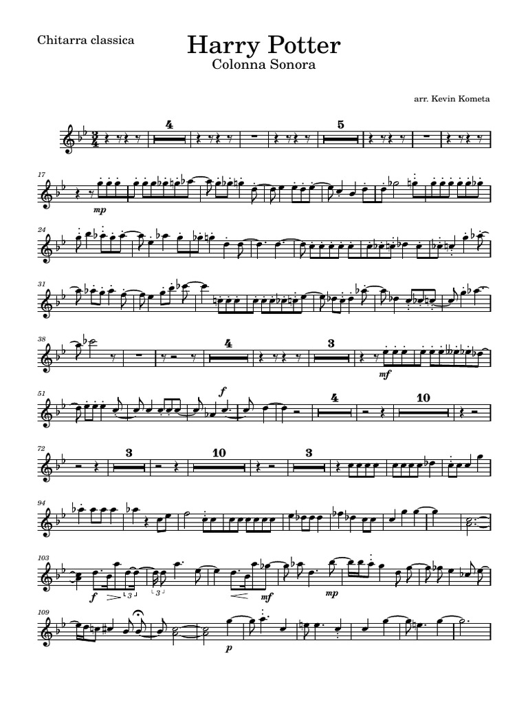 Harry Potter Guitar Arrangements | PDF