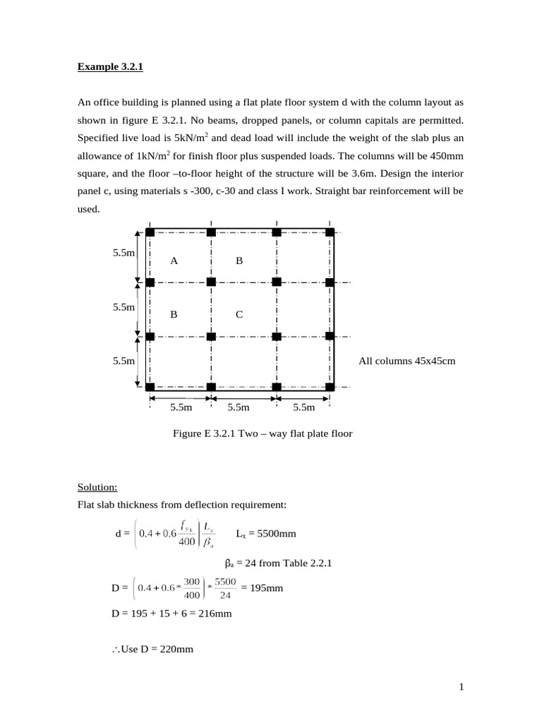 Example Flat slab | PDF | Column | Earthquake Engineering