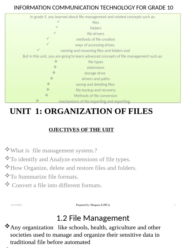 ICT GRADE 10 Bishooftuu | PDF | Computer File | Operating System
