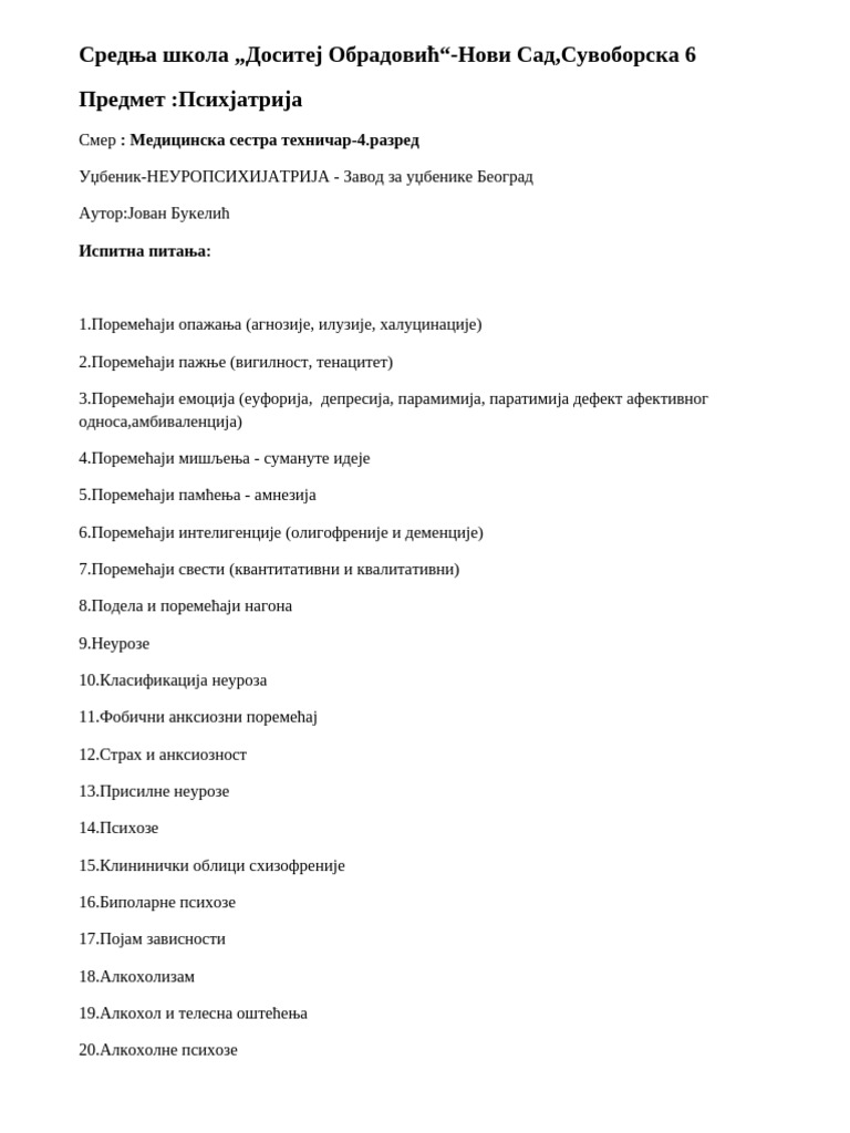 Psihijatrija | PDF