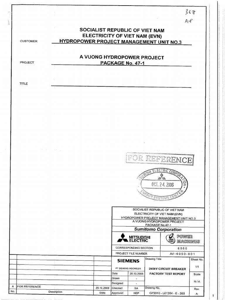 AV-6050-801-245kV Circuit Breaker Factory Test Report-Rev A (Thu 0367 ...