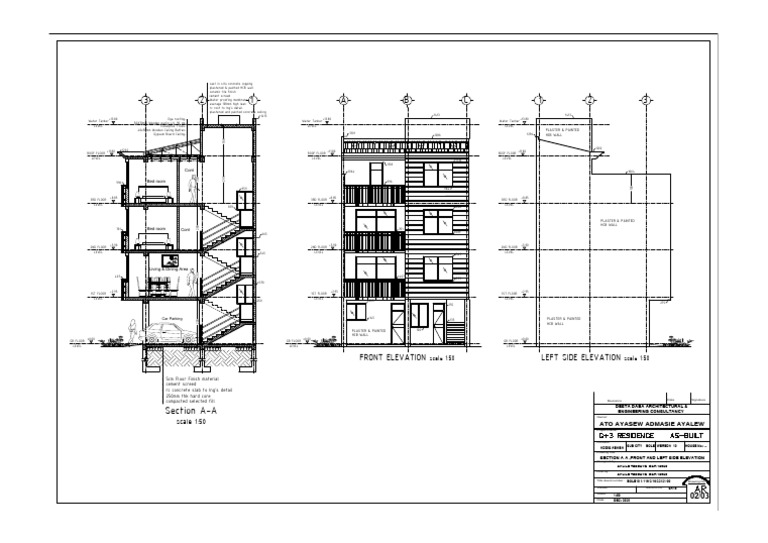 G+2 Residential Building Plans and Elevations | PDF | Plaster ...