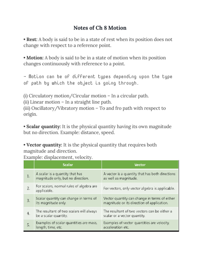 Motion Notes Ix | PDF | Velocity | Speed