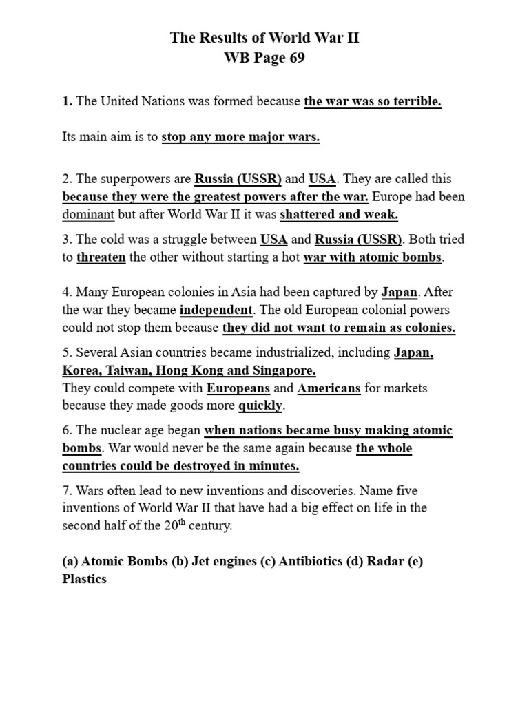 Https Mlisresources - Info File The Results of World War II | PDF ...
