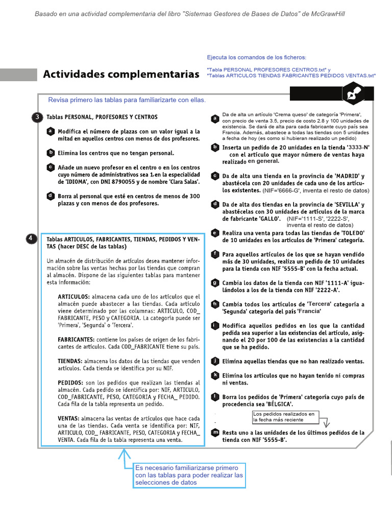 BBDD UT5 03 EjerciciosComplementarios | PDF | Informática