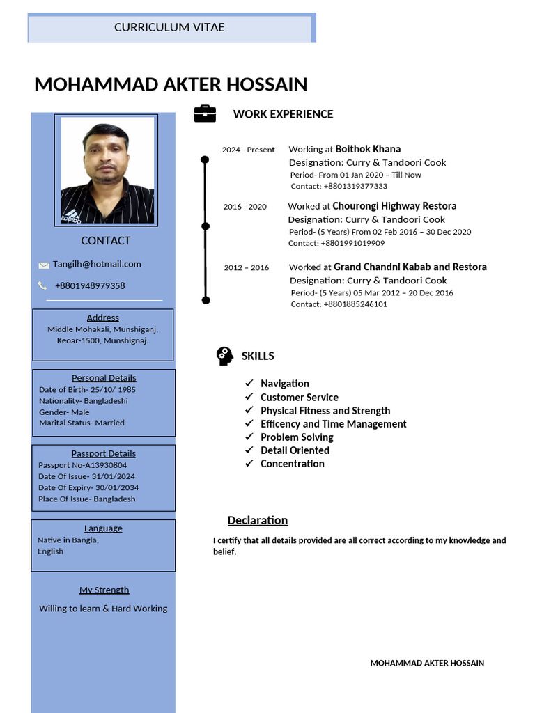 CV Akter Bhuiyan | PDF