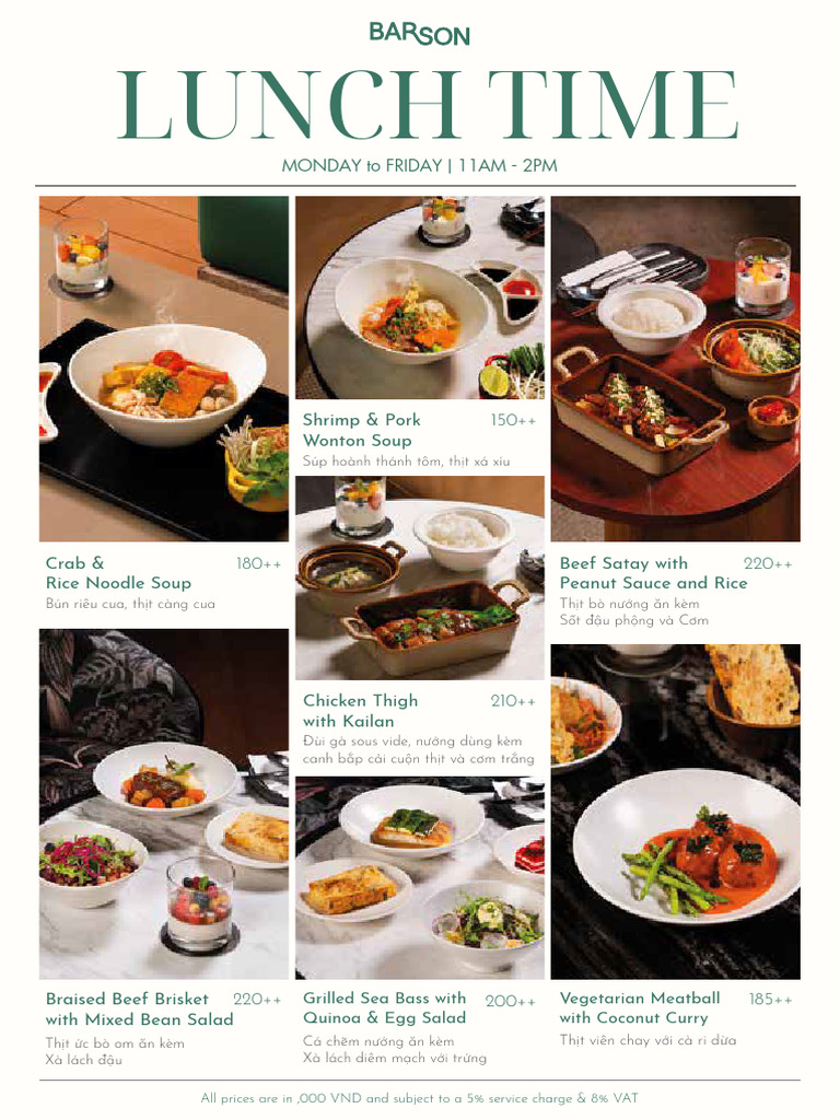 Setlunch Menu Barson | PDF