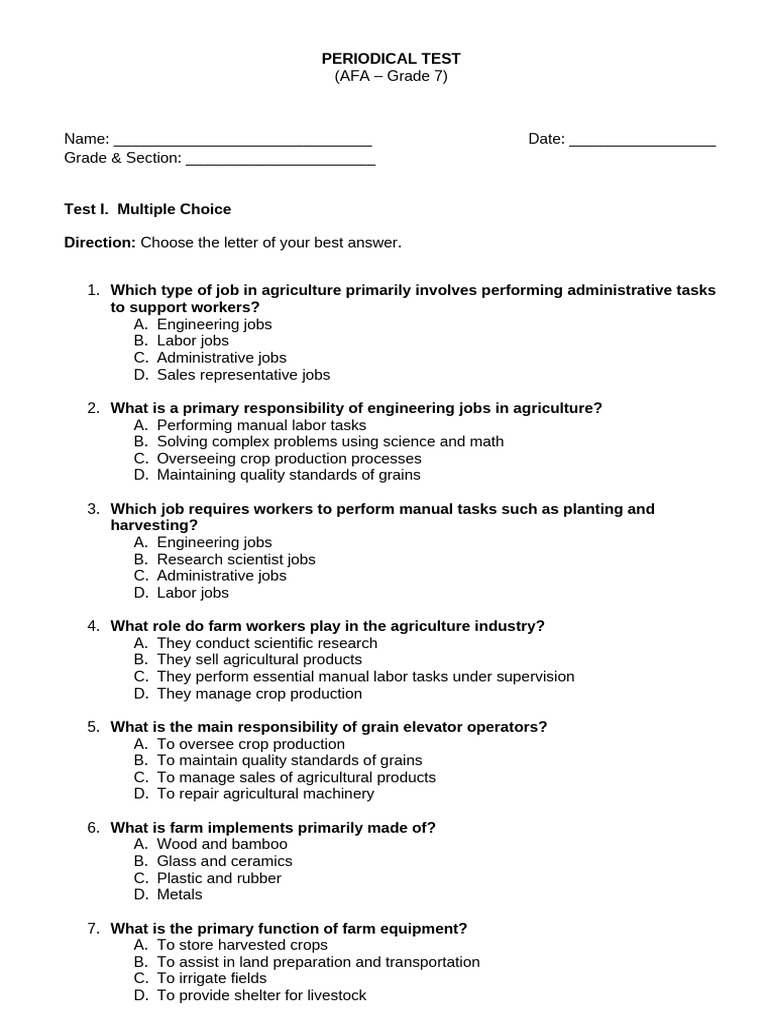 EXAM TLE-AFA Matatag - 50 Items | PDF | Poultry | Compost