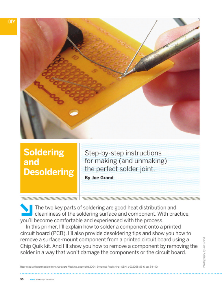 Make Solderingprimer Pdf Soldering Printed Circuit Board