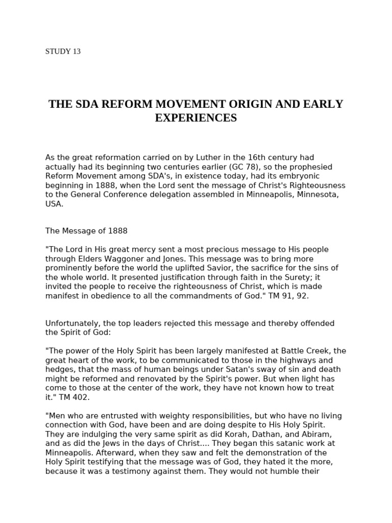 STUDY 13 | PDF | Seventh Day Adventist Church | Ten Commandments