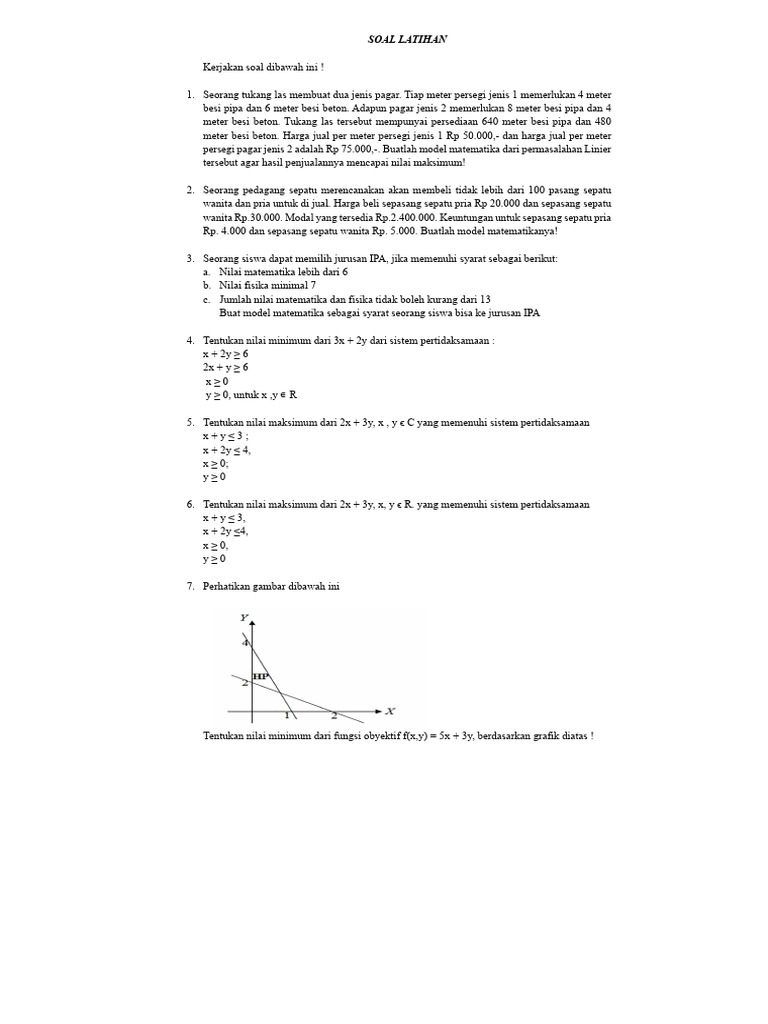 Soal Latihan Program Linier | PDF
