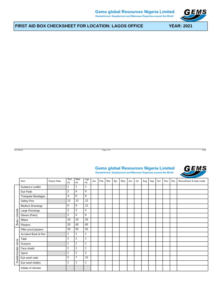 First Aid Checksheet 09 | PDF