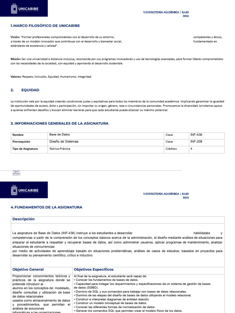 INF-436 Base de Datos | PDF | Bases de datos | Base de datos relacional