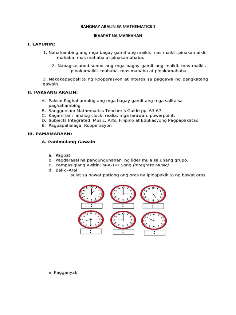 Cot Math 1 | PDF