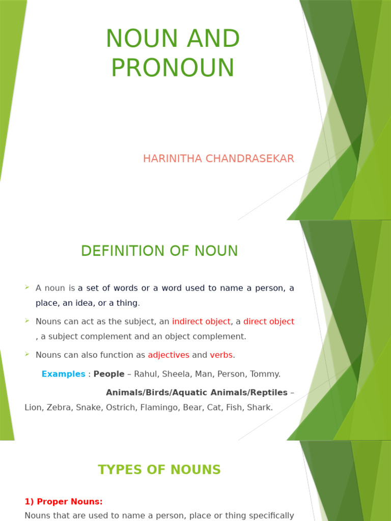 Noun and Pronoun | PDF | Noun | Pronoun