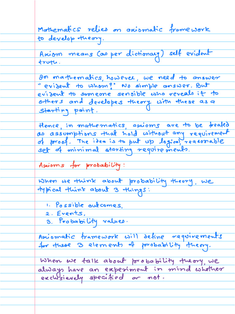 Axiomatic Probability | PDF | Axiom | Theory