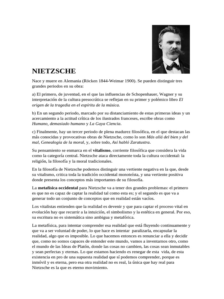 Tema 12. Siglo Xix (Nietzsche) | PDF | Friedrich Nietzsche | Moralidad