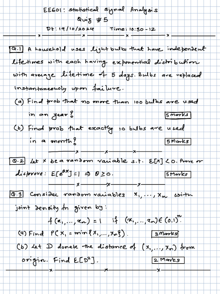 Quiz #5 (2024) | PDF | Statistical Models | Statistical Analysis