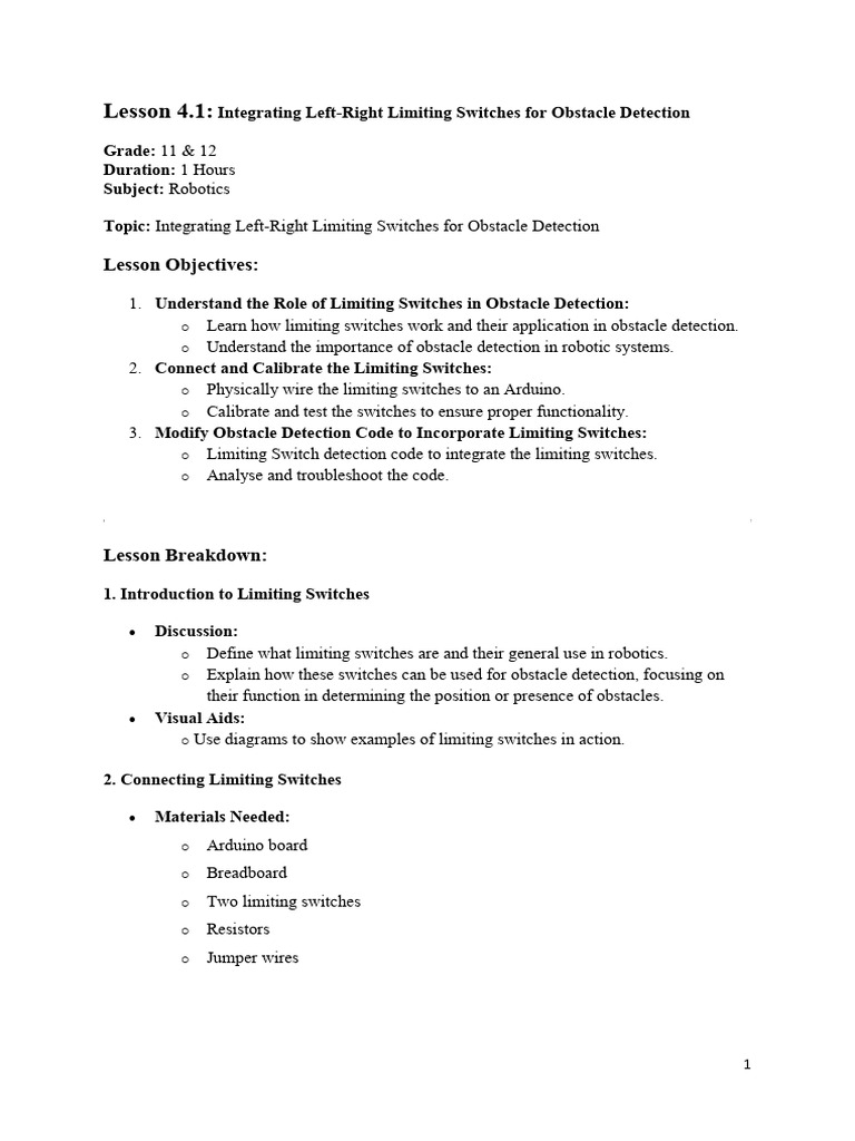 a-Lesson 4 | PDF | Arduino | Switch
